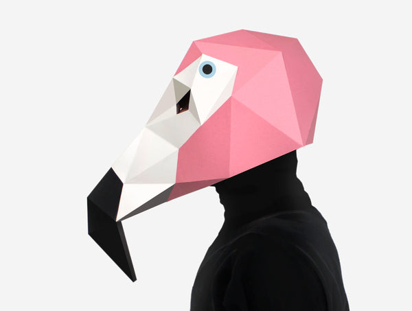 Flamingo Bird Mask DIY Paper Mask Template – Lapa Studios