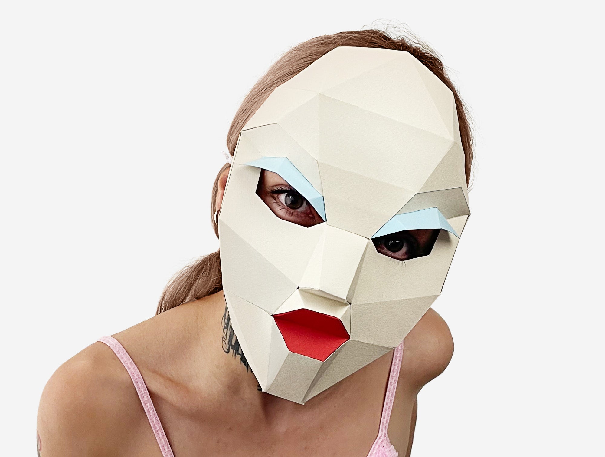 Doll Half Mask DIY Paper Mask Template – Lapa Studios