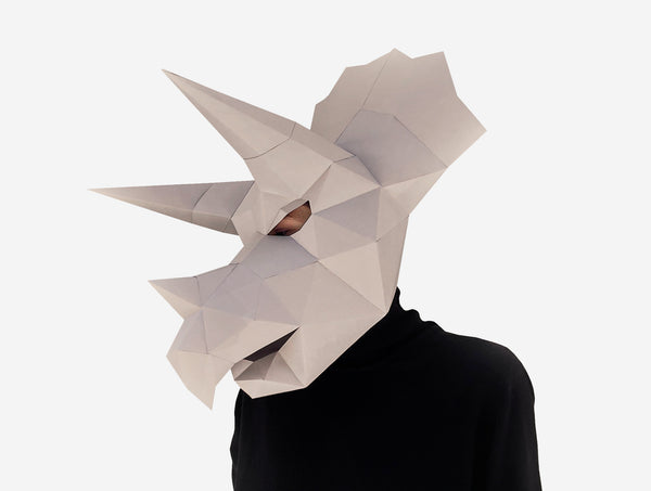 Triceratops Mask DIY Paper Mask Template | Lapa Studios