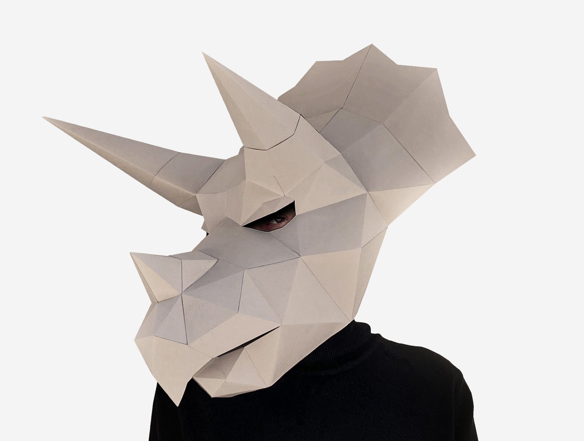 Triceratops Mask DIY Paper Mask Template | Lapa Studios