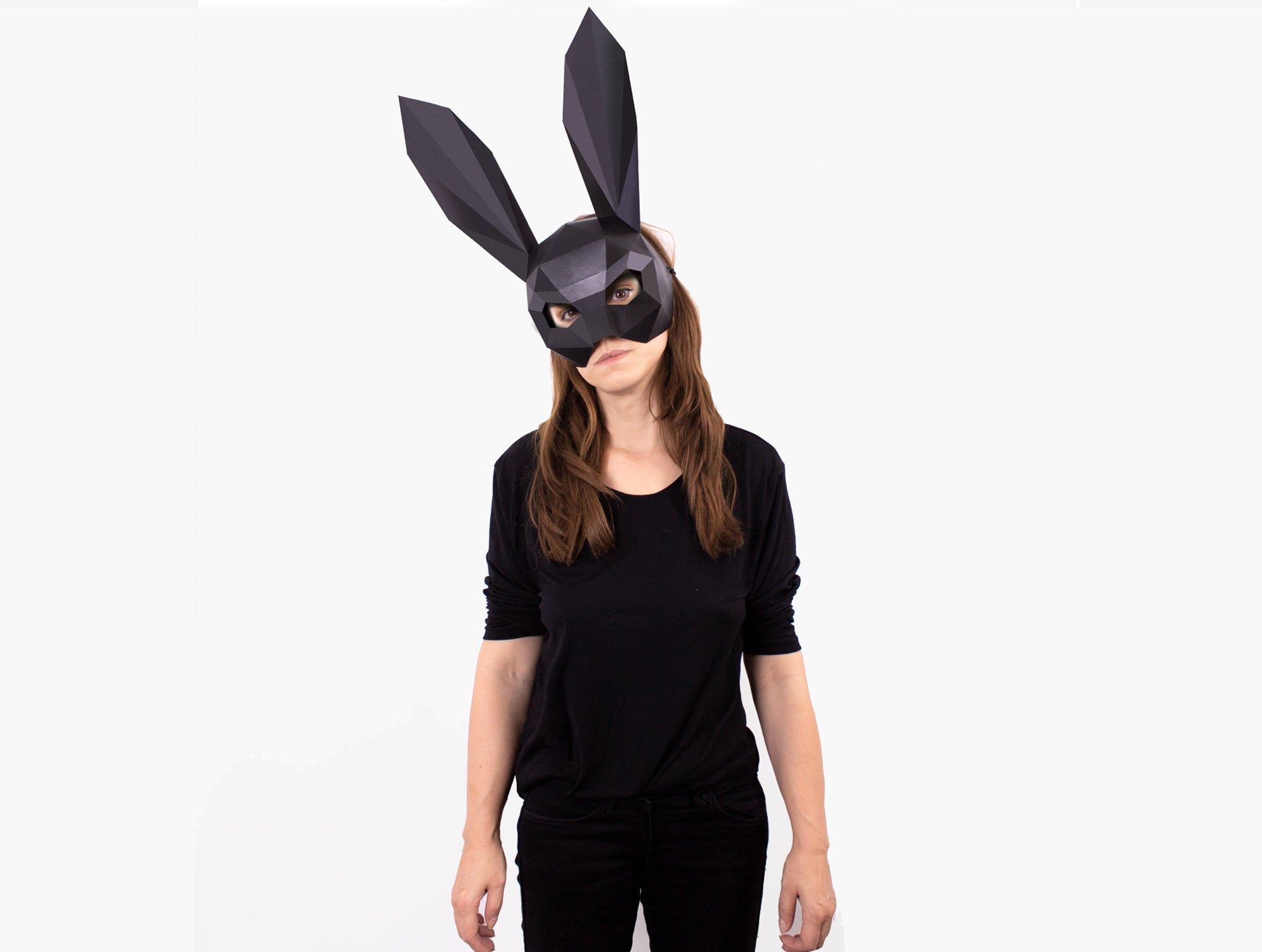 Bunny Half Mask DIY Paper Mask Template – Lapa Studios