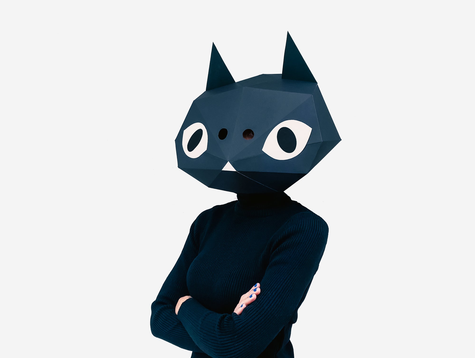 Cute Kitten Half Mask DIY Paper Mask Template – Lapa Studios