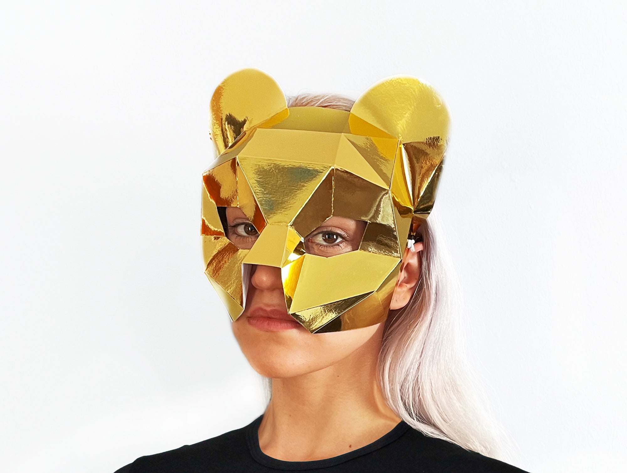Lioness Half Mask DIY Paper Mask Template – Lapa Studios