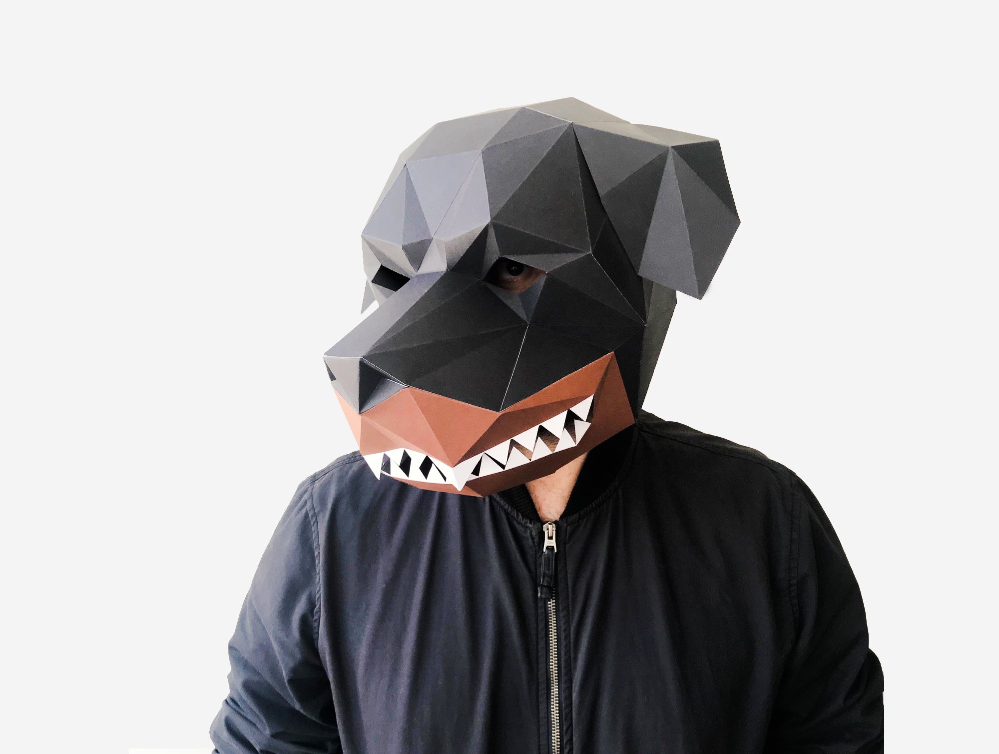 Grinning Rottweiler Dog Mask DIY Paper Mask Template – Lapa Studios